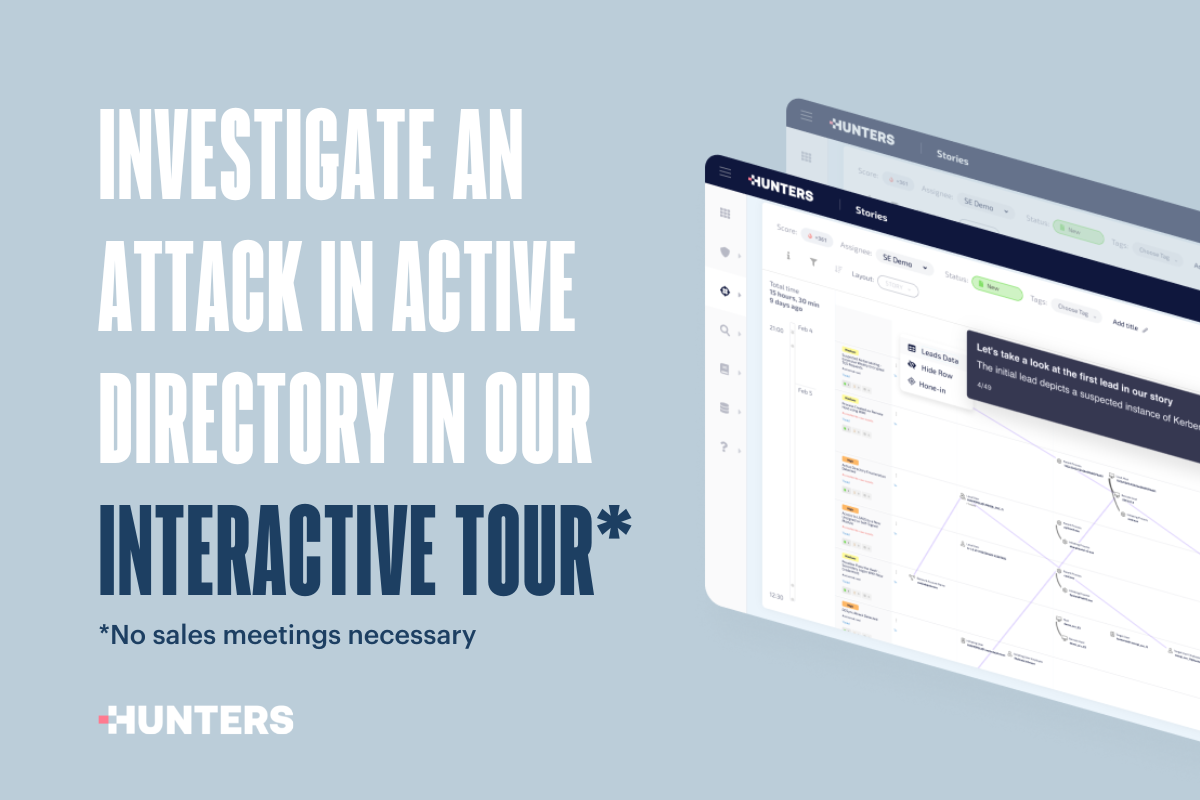 Investigate a threat in Active Directory | Hunters SOC Platform